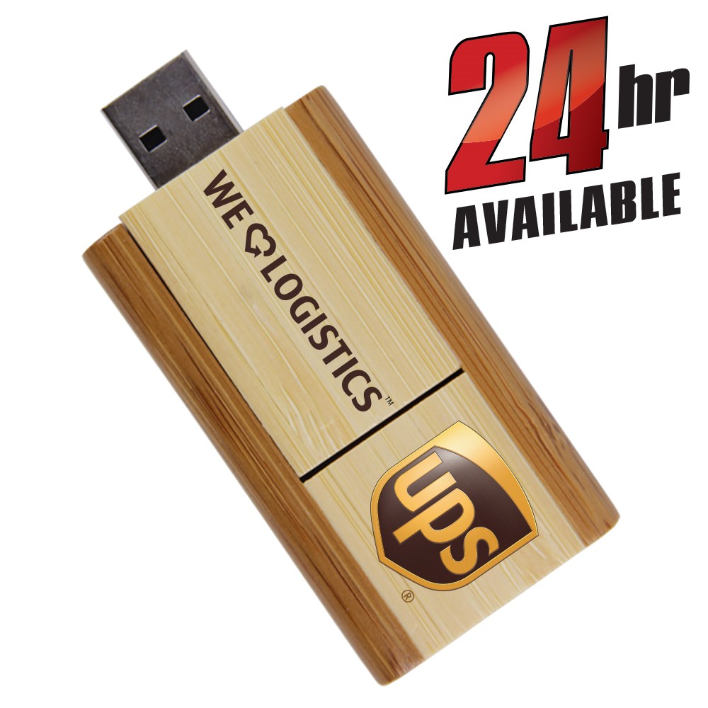 Bamboo Flip Custom wooden USB Drive - Premium USB